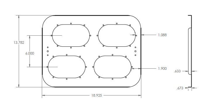 Air Box Base 6.000 Split, With Rivet Holes - Hepfner Racing Products